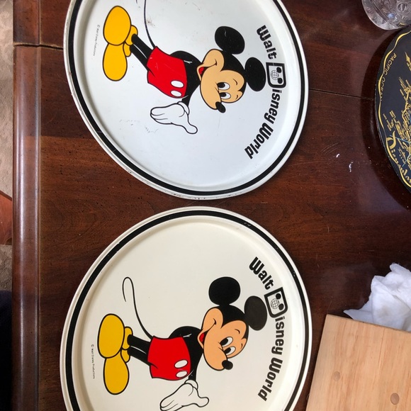 Disney | Dining | Disney Mickey Mouse Plate Tin Display Tray X2 | Poshmark